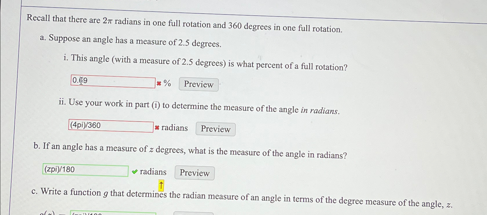 Solved Recall that there are 2π radians in one full | Chegg.com Solved Recall that there are 2π radians in one full | Chegg.com