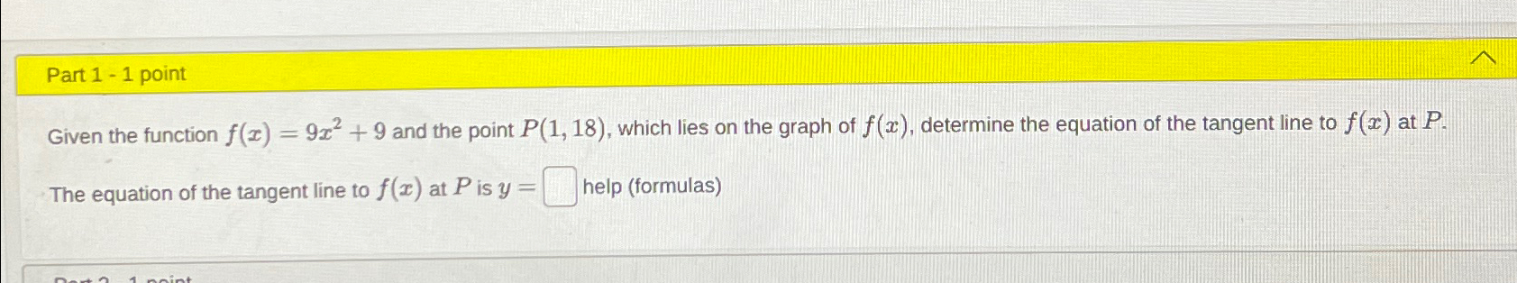 Solved Part 1 - 1 ﻿pointGiven the function f(x)=9x2+9 ﻿and | Chegg.com