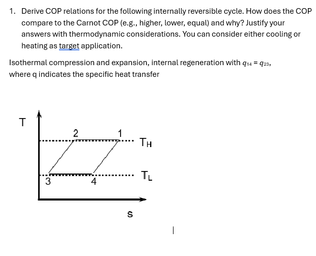 Solved 1. ﻿Derive COP relations for the following internally | Chegg.com