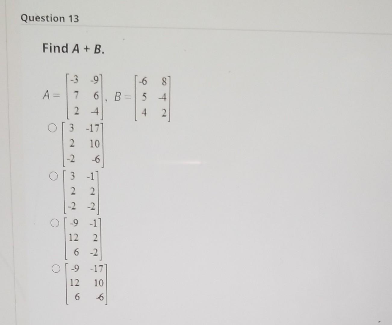 Solved Find A+B | Chegg.com