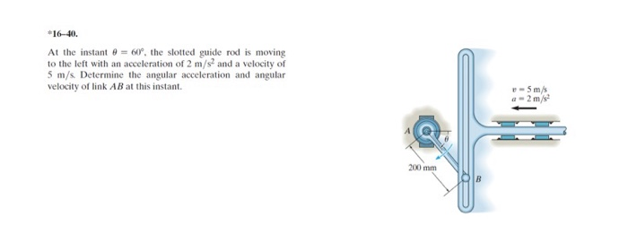 Solved 16-40. At the instant = 60°, the slotted guide rod is | Chegg.com