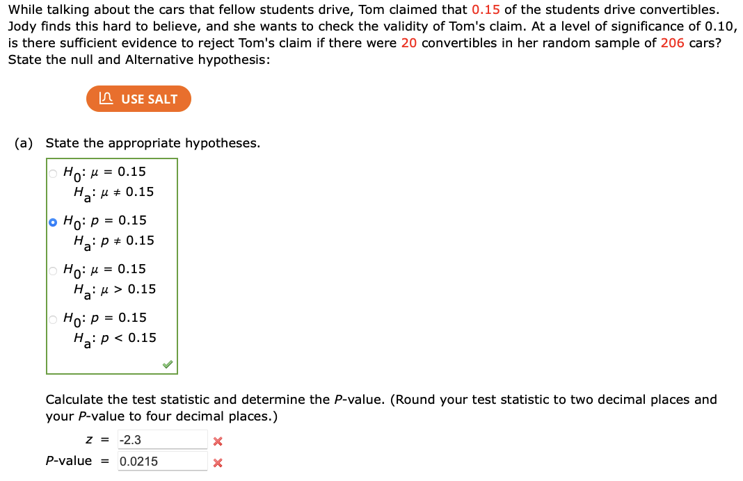 Solved NEED ANSWERS FOR P AND Z VALUES. THANKS.While talking | Chegg.com
