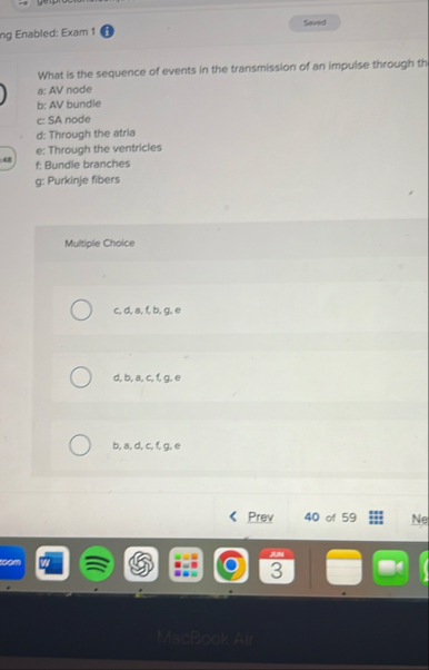 Solved ng Enabled: Exam 1 (i)What is the sequence of events | Chegg.com
