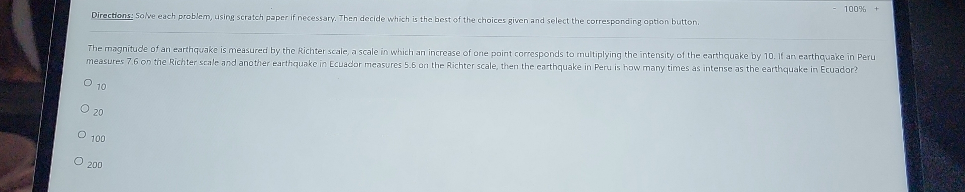 Solved Directions: Solve each problem, using scratch paper | Chegg.com