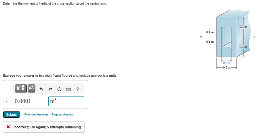 Solved Determine the moment of inertia of the cross section | Chegg.com