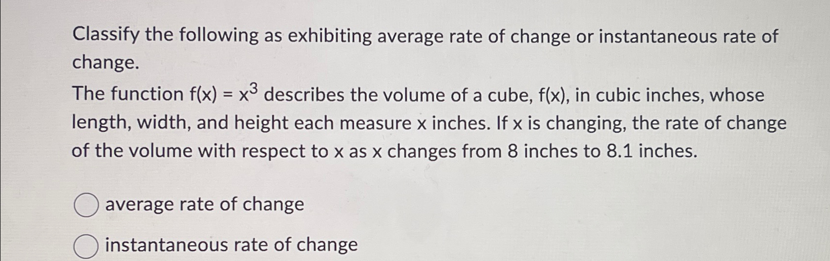 Solved Classify the following as exhibiting average rate of | Chegg.com