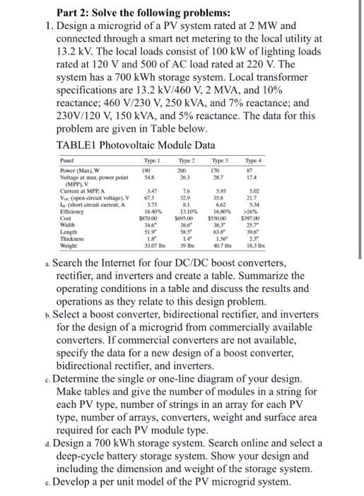 Solved Part 2: Solve the following problems: 1. Design a | Chegg.com