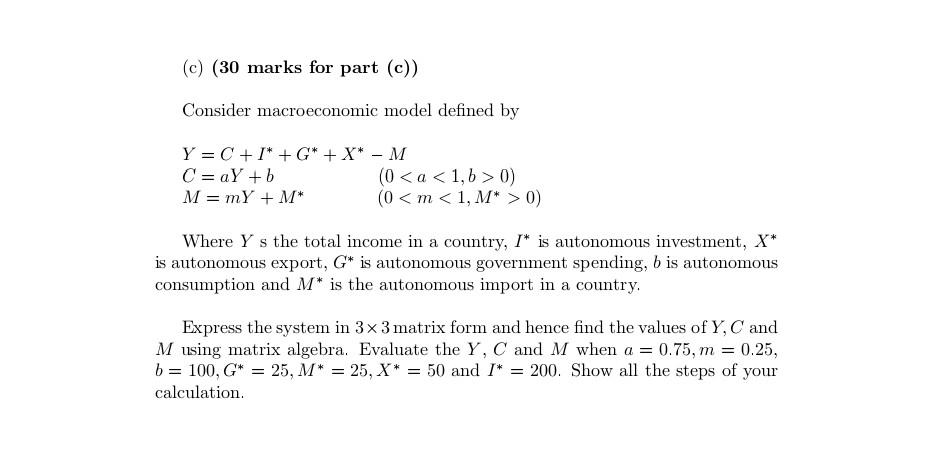 Solved Consider macroeconomic model defined by | Chegg.com