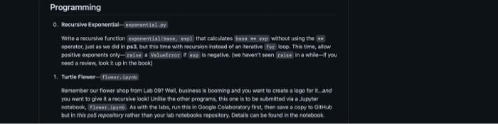 Solved Programming 0. Recursive Exponential- experiant | Chegg.com