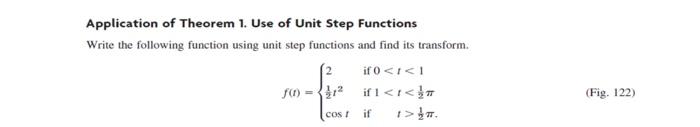Solved Application Of Theorem 1 Use Of Unit Step Functions 2515