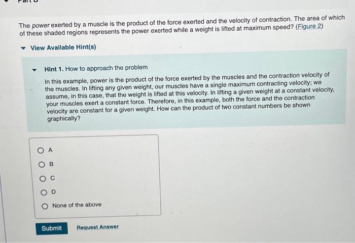 Solved The power exerted by a muscle is the product of the | Chegg.com