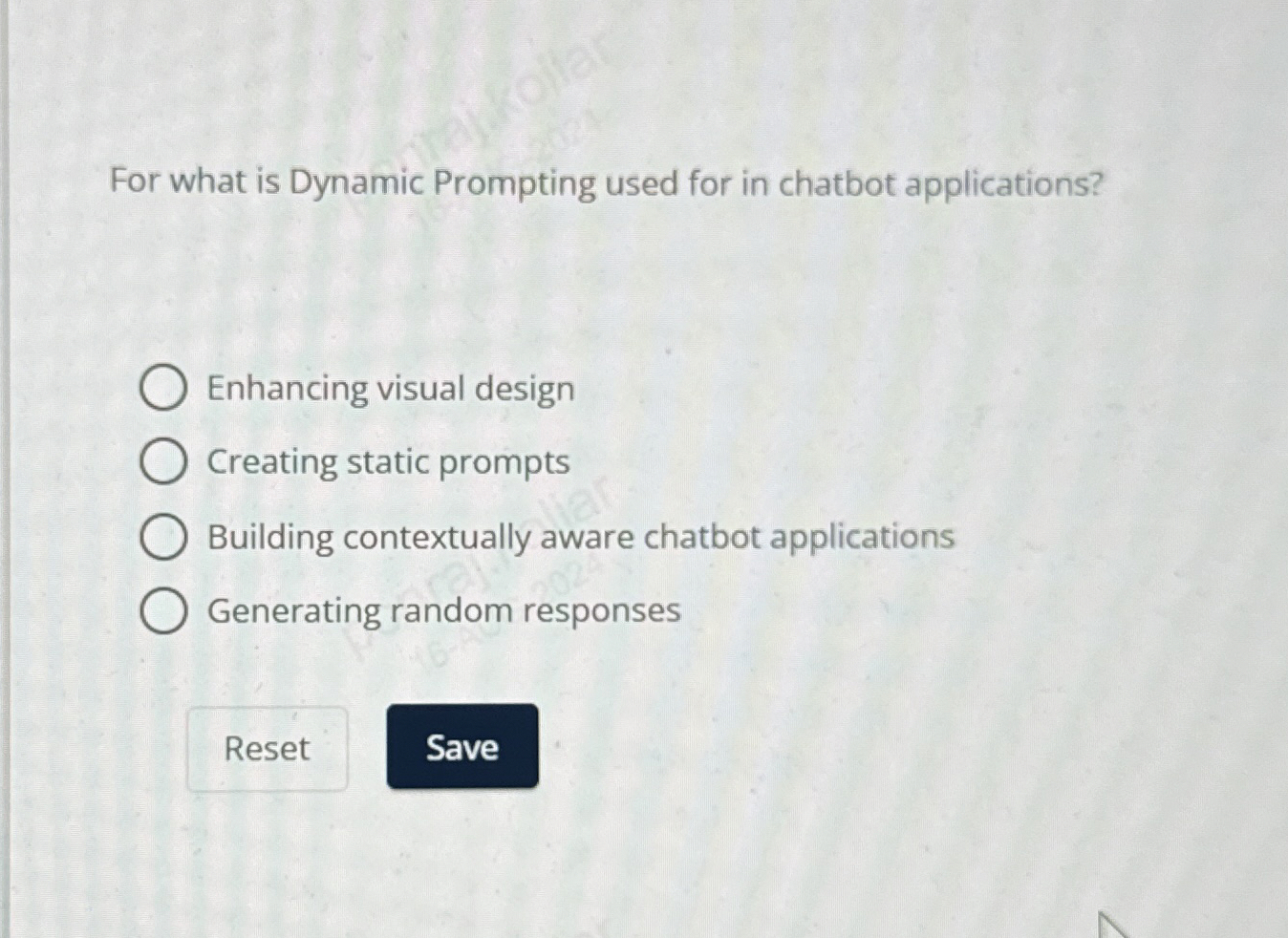 Solved For what is Dynamic Prompting used for in chatbot | Chegg.com