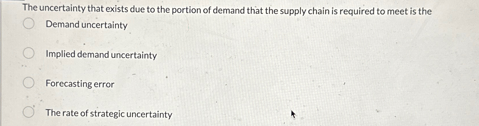 Solved The uncertainty that exists due to the portion of | Chegg.com