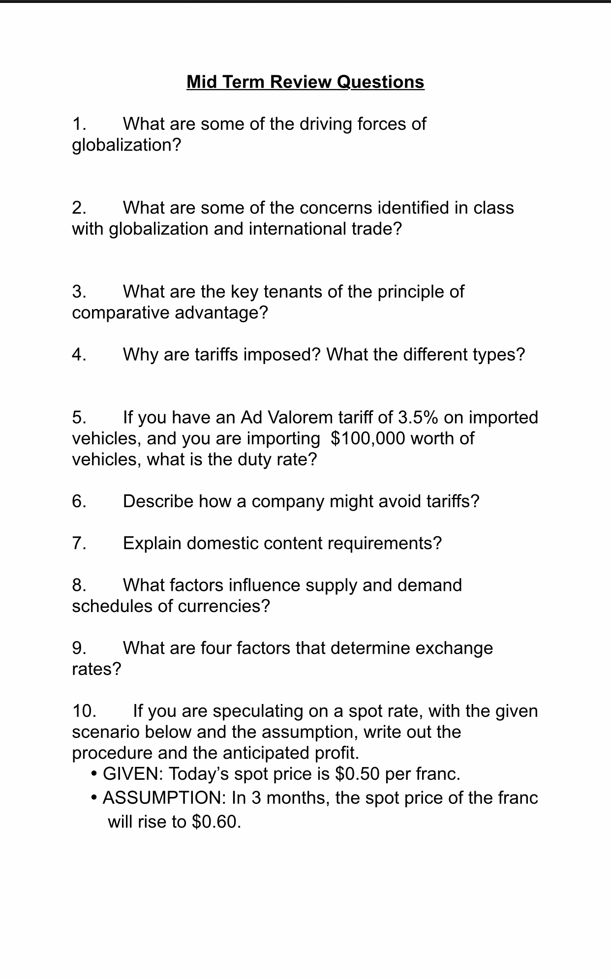 Solved Mid Term Review QuestionsWhat are some of the driving | Chegg.com