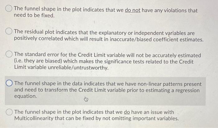 Solved Given the following residual plot where we are using | Chegg.com
