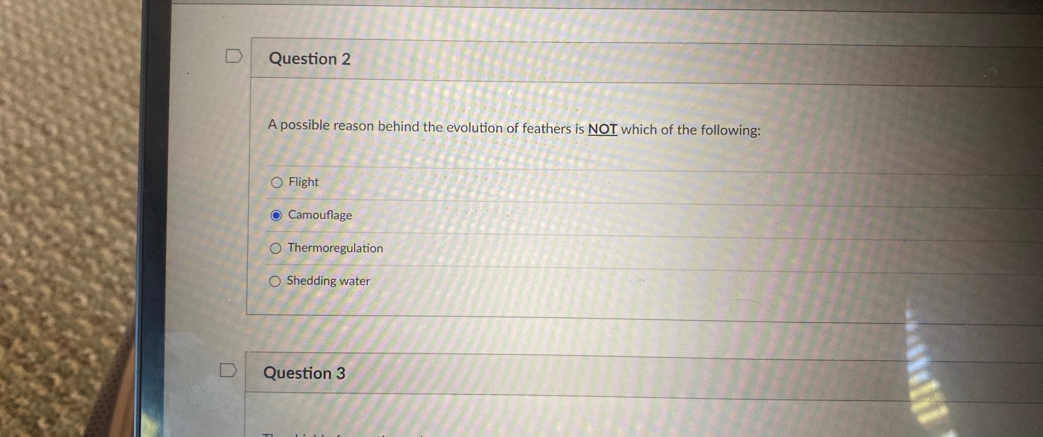 Solved Question 2A possible reason behind the evolution of | Chegg.com