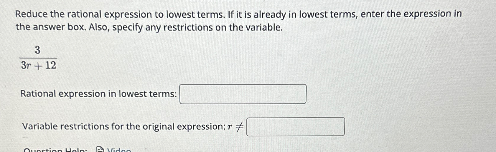 Solved Reduce the rational expression to lowest terms. If it | Chegg.com