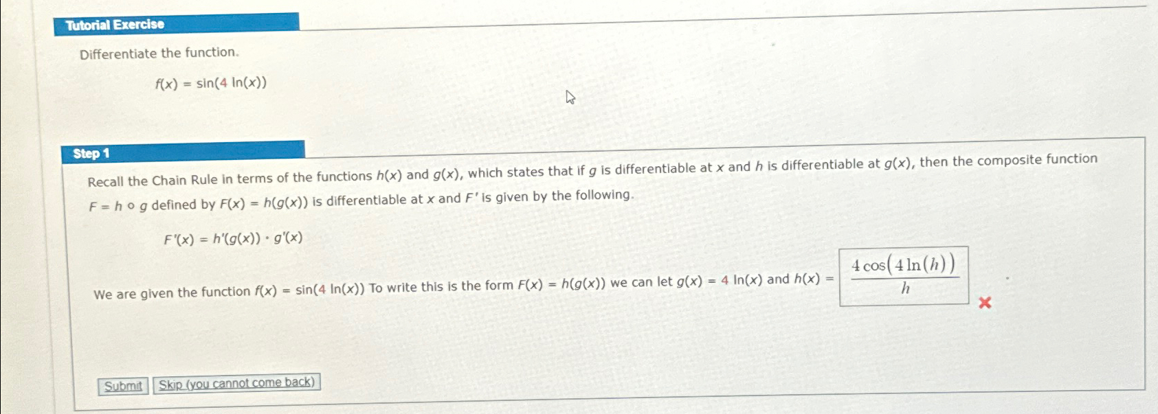 Solved Tutorial ExerciseDifferentiate the | Chegg.com