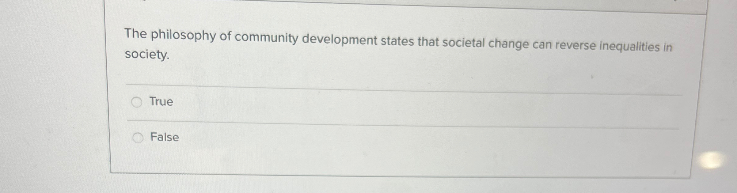 Solved The philosophy of community development states that | Chegg.com