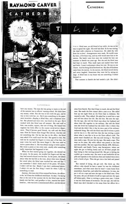 Solved RAYMOND CARVER CATHEDR CATHEDRAL T b. Themen wie w | Chegg.com