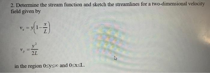 Solved 2. Determine the stream function and sketch the | Chegg.com
