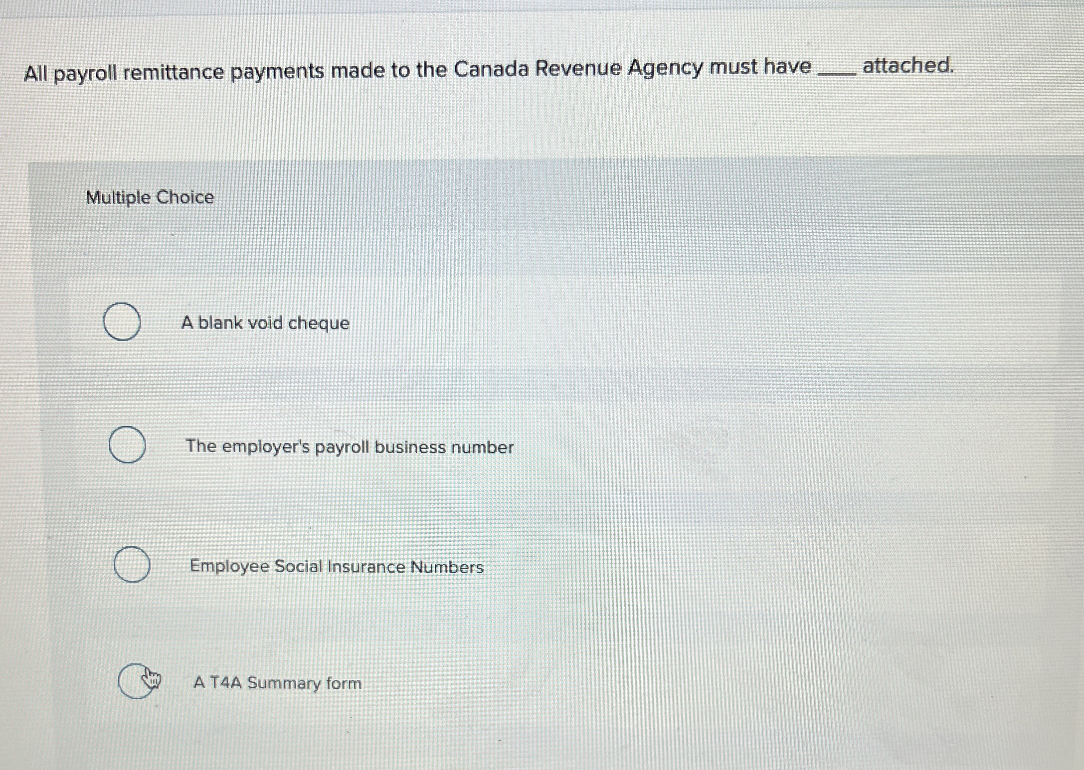Solved All payroll remittance payments made to the Canada | Chegg.com