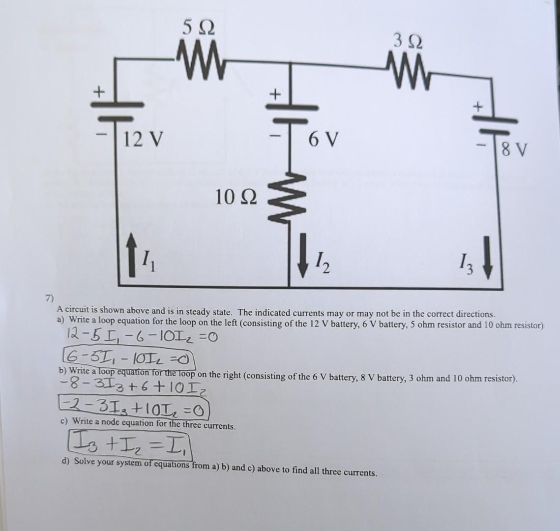 Solved A circuit is shown above and is in steady state. The | Chegg.com