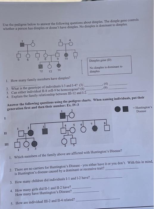 Solved Use the pedigree below to answer the following | Chegg.com