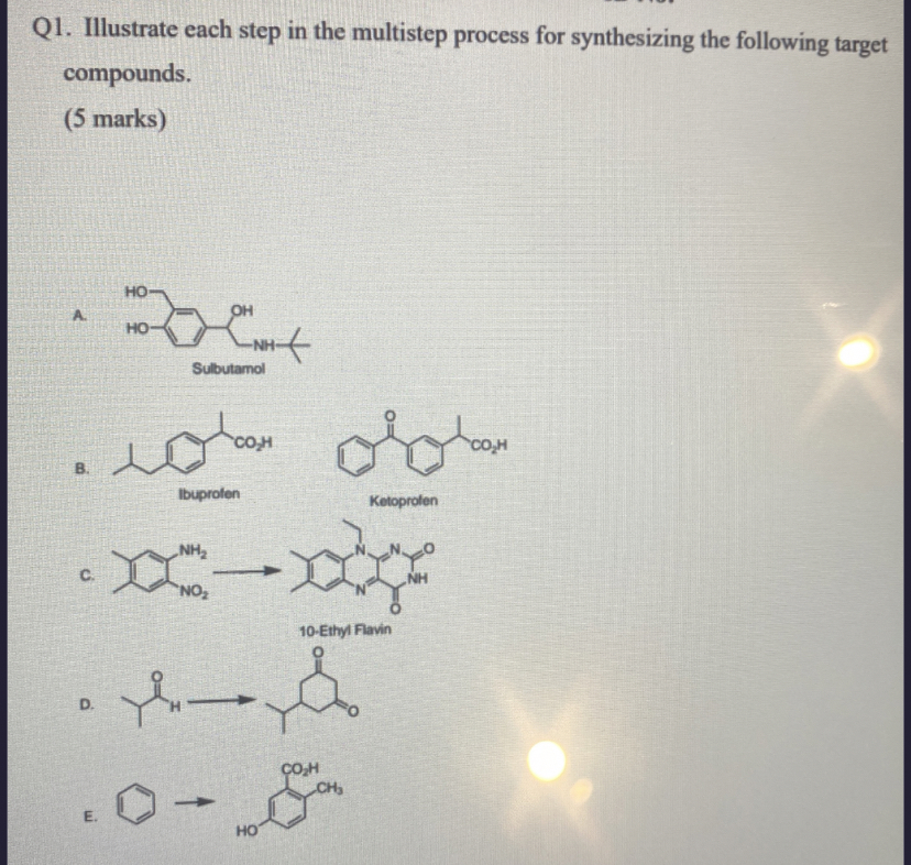 Solved Q1. ﻿Illustrate each step in the multistep process | Chegg.com