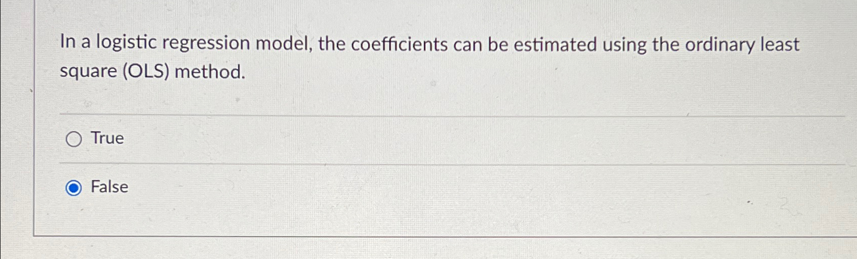 Solved In a logistic regression model, the coefficients can | Chegg.com