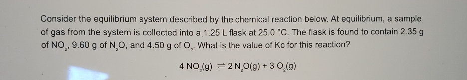 Solved Consider the equilibrium system described by the | Chegg.com