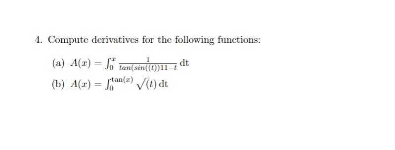 Compute derivatives for the following function | Chegg.com