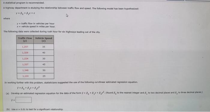 Solved θ=β0+β1x+β2x2 (a) Develop an estimated regression | Chegg.com