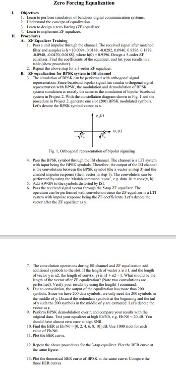 Zero Forcing EqualizationL. ﻿ObjectivesLearn to | Chegg.com