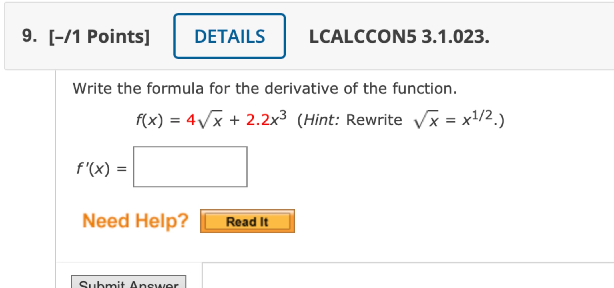 Solved Write the formula for the derivative of the | Chegg.com