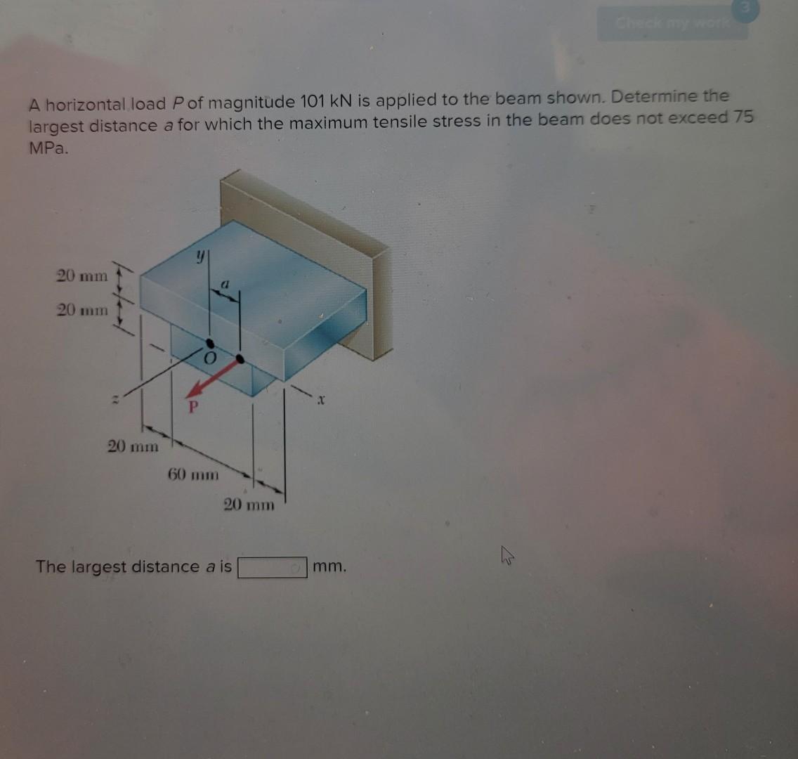 Solved A horizontal load P of magnitude 101kN is applied to | Chegg.com