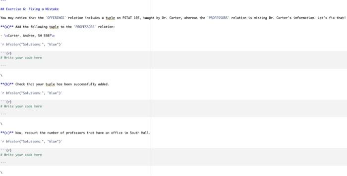 Solved an Lercise 6: Fixing a Misteke *(a)** Ada the | Chegg.com