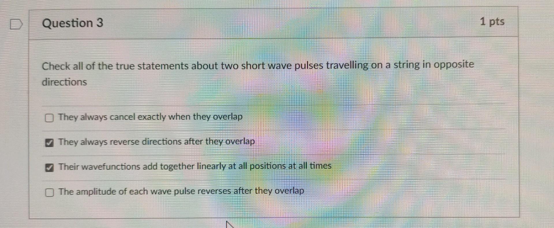 Solved Check all of the true statements about two short wave | Chegg.com