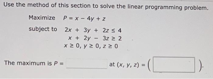 Solved Use the method of this section to solve the linear | Chegg.com