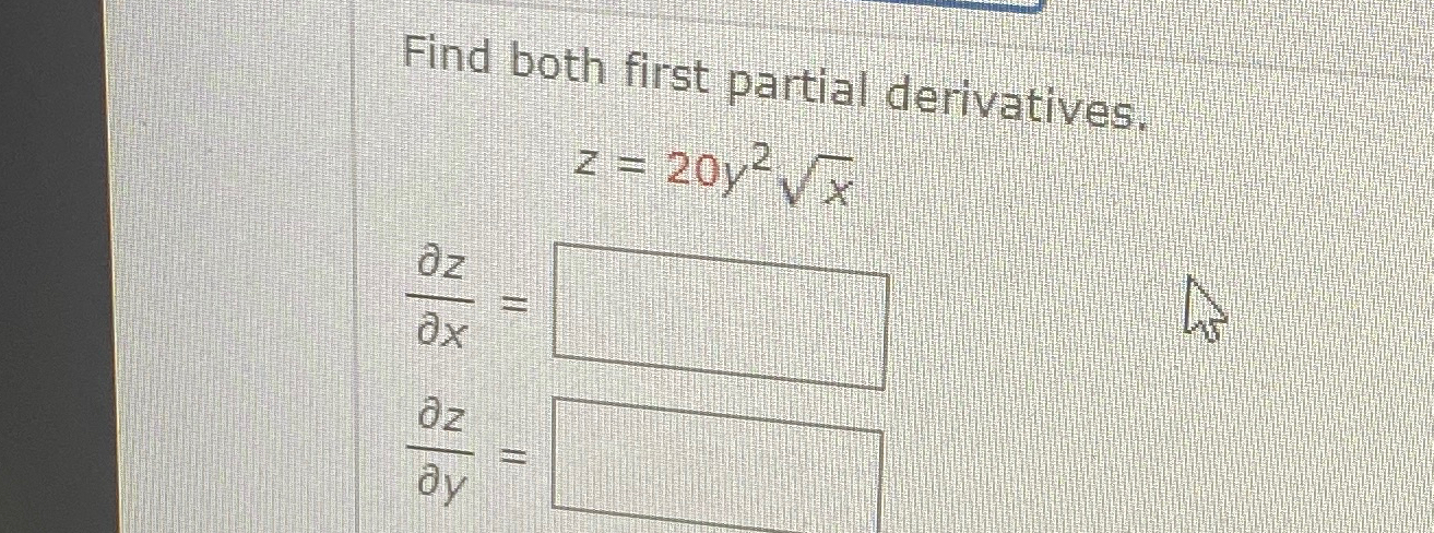 Solved Find both first partial | Chegg.com