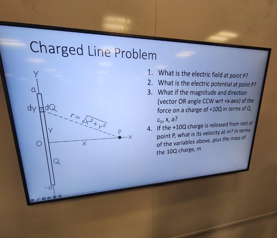 Solved Charged Line Problem 1. What is the electric field at | Chegg.com