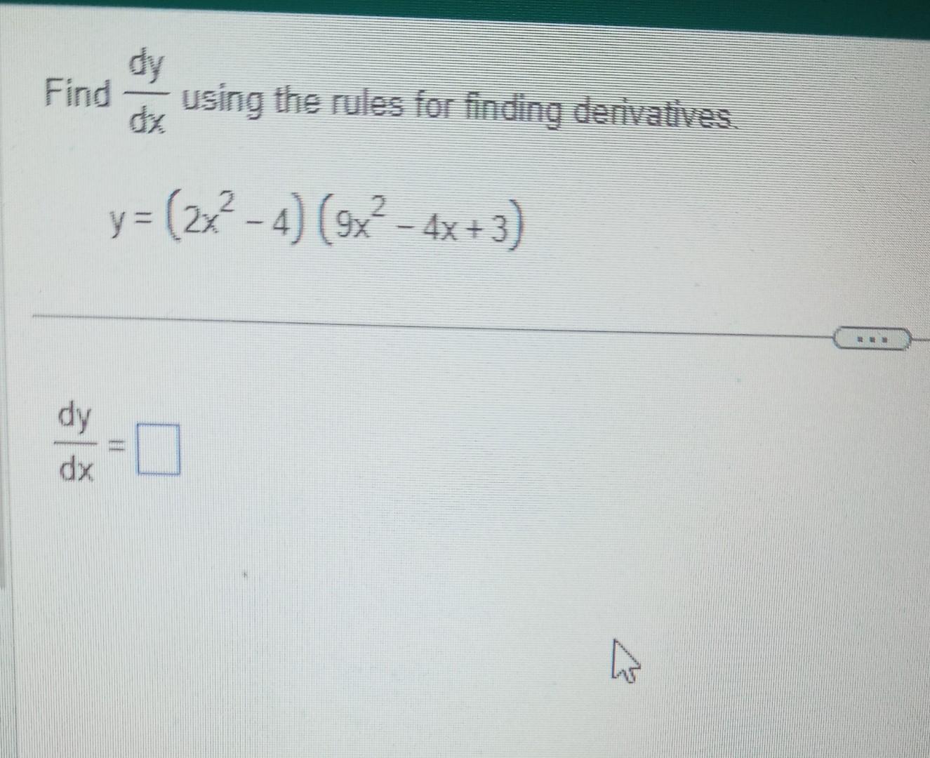 Solved Find f′(x) using the rules for finding derivatives | Chegg.com
