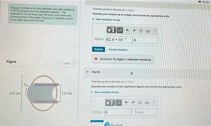 Review Figure 1) shows a 40-cm-diameter loop with | Chegg.com