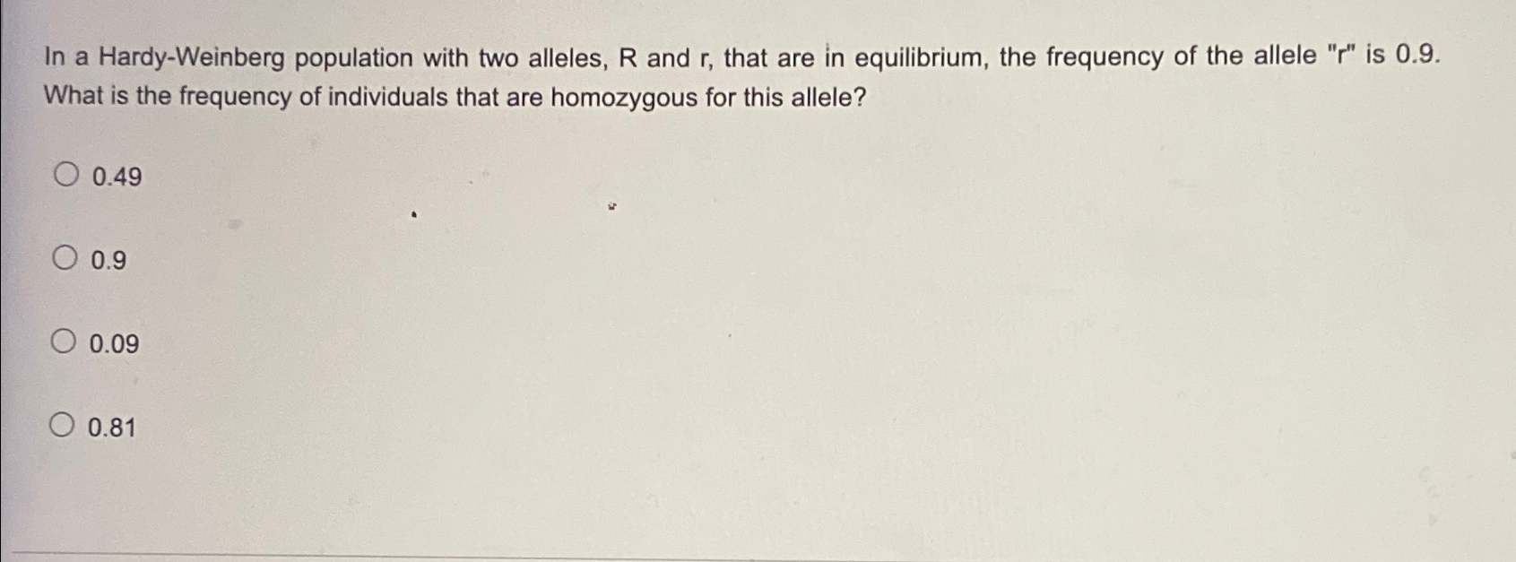 Solved In a Hardy-Weinberg population with two alleles, R | Chegg.com