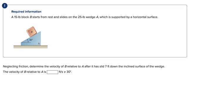 Solved Required informationA 15-lb ﻿block B ﻿starts from | Chegg.com