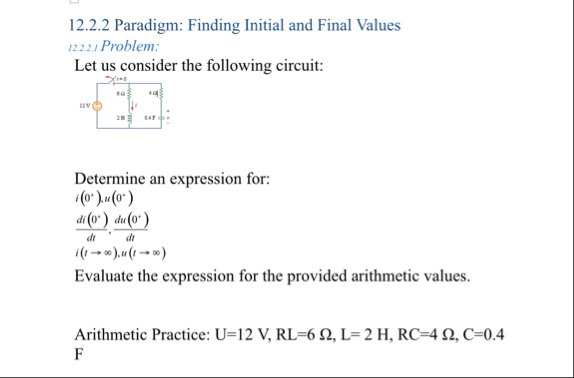 Solved 12.2.2 ﻿Paradigm: Finding Initial and Final | Chegg.com