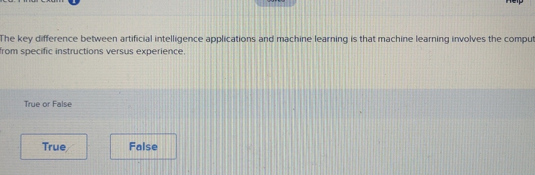 Solved The key difference between artificial intelligence | Chegg.com