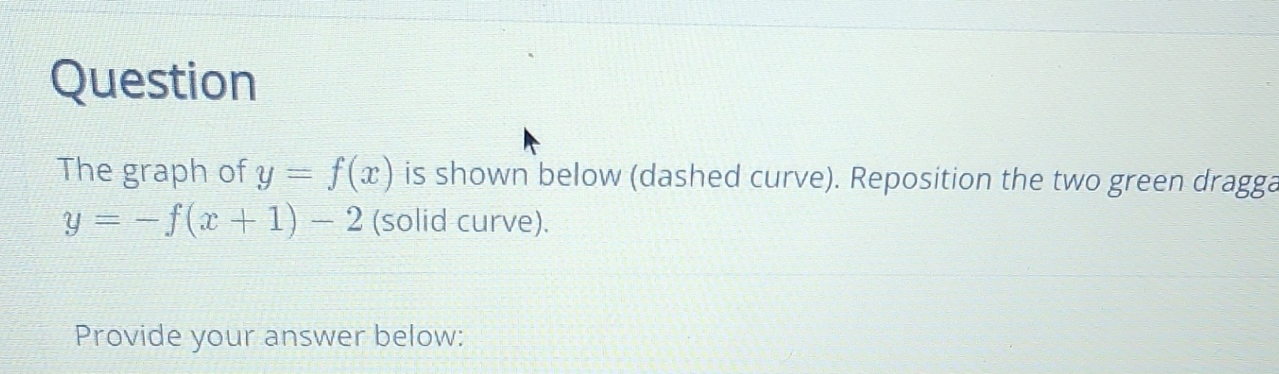 Solved QuestionThe graph of y=f(x) ﻿is shown below (dashed | Chegg.com