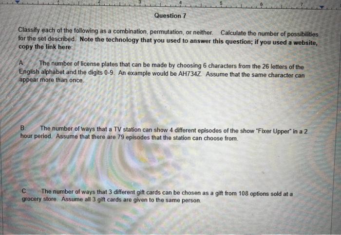 Solved Question 7 Classify each of the following as a | Chegg.com