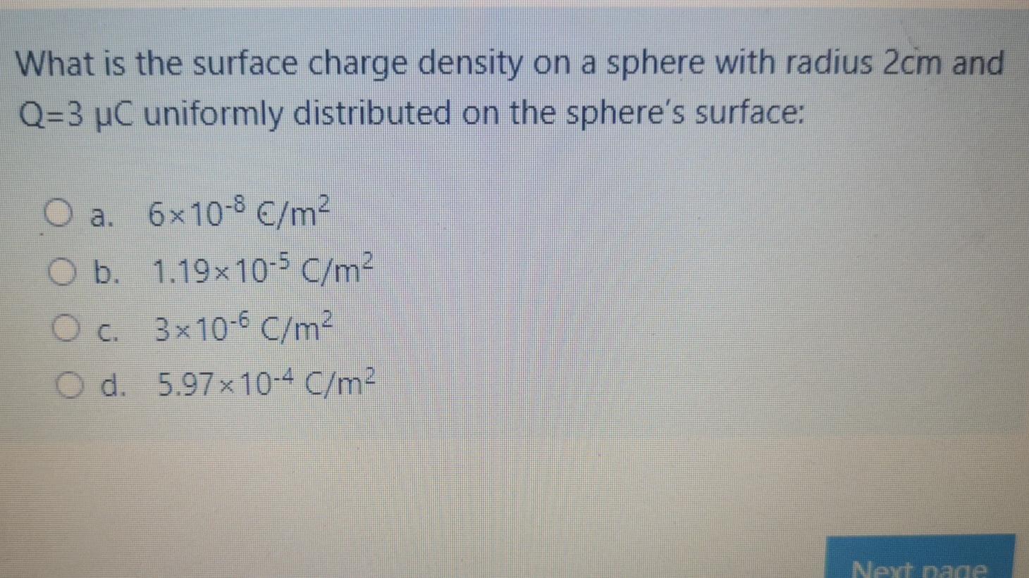 Solved What is the surface charge density on a sphere with | Chegg.com